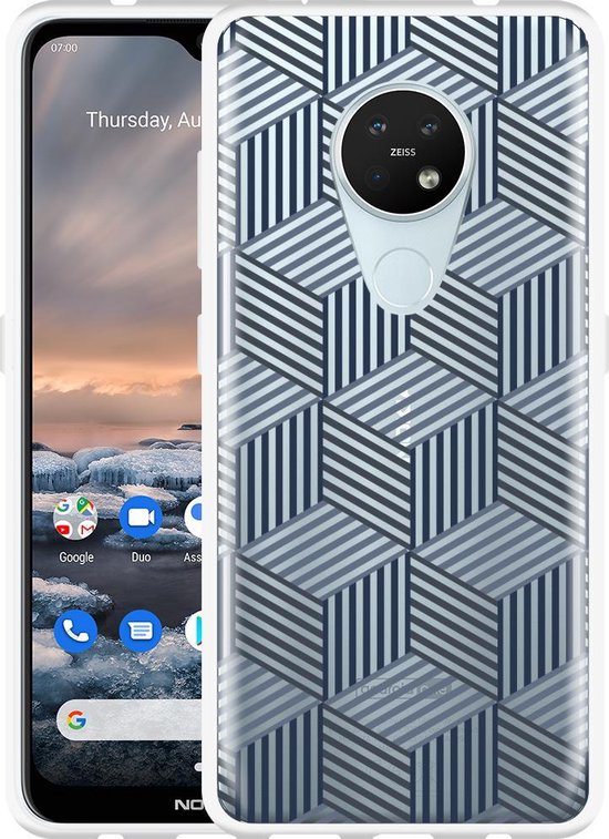 Nokia 6.2 / 7.2 Hoesje Isometric Pattern - Designed by Cazy | bol