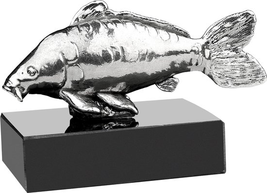 Carpa Realista Beeld Spiegelkarper Zilver 115 mm op lage sokkel 3-D ...