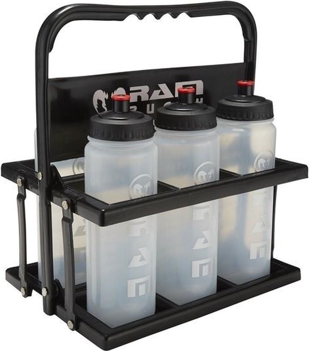 Kunststof flessenhouder rek - Met 6 waterflessen - 750 ml - Zwart Black ...
