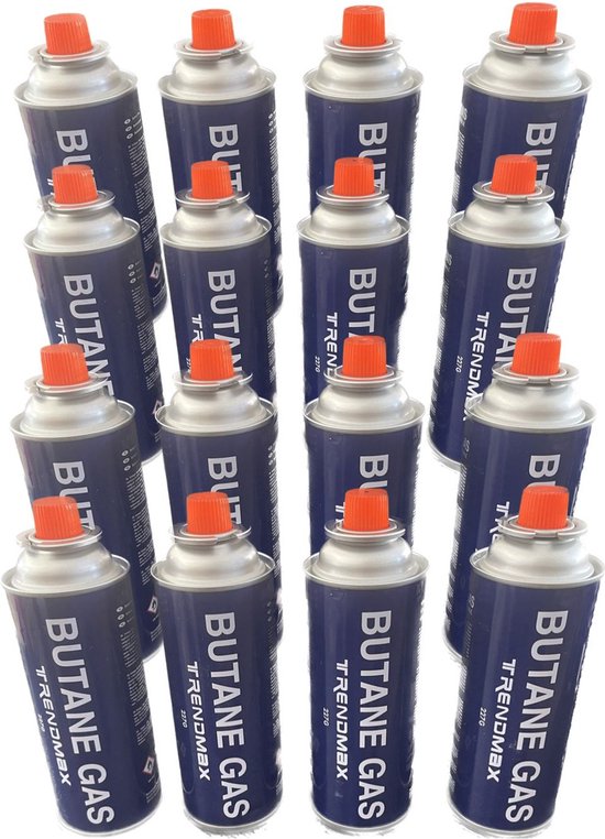 Butaan gasbussen - Butaan gasflessen - 16 stuks a 227 gram - Langdurig ...