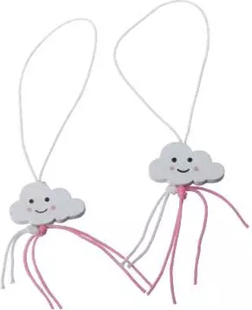 10 Gelukspoppetjes in de vorm van een wolk wit met roze - bedankje ...