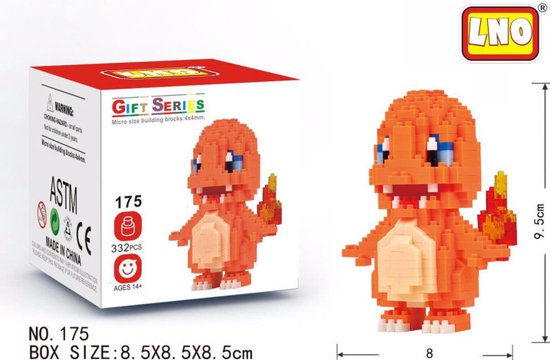 Micro Bricks - Pokemon bouwsteen modellen- 300 stenen - Charmander ...