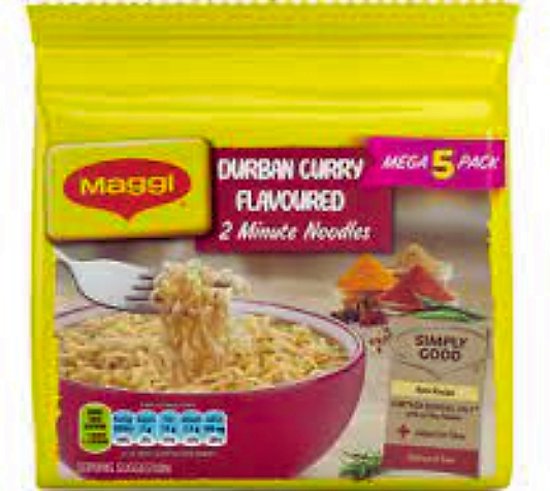 Maggi - Durban Curry Flavoured - 2 Minute Noodles - 5 x 73g - South ...