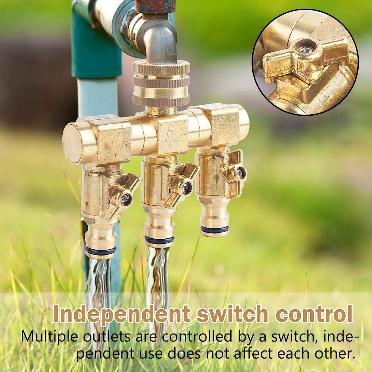 3-weg Ventiel Waterverdeler, RoseFlower 3/4" Messing Schroefdraad Kraan Tuinslangen... | bol.com