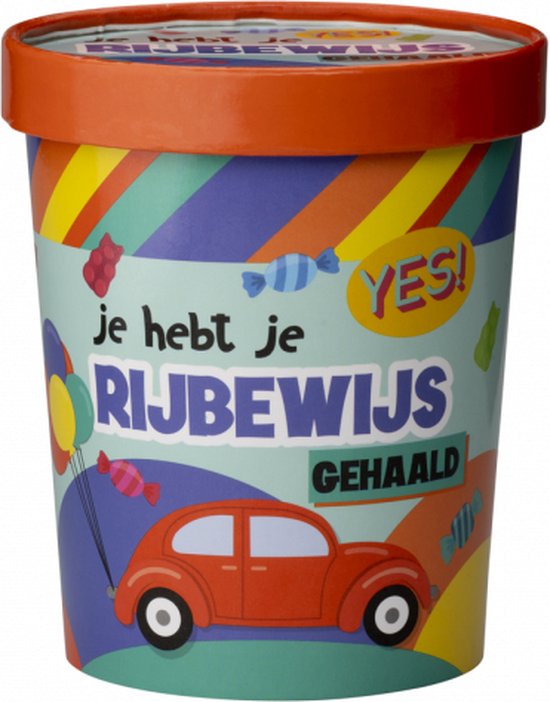 Snoeppot - Rijbewijs - Candy Bucket - Gevuld met Snoep en Drop | bol