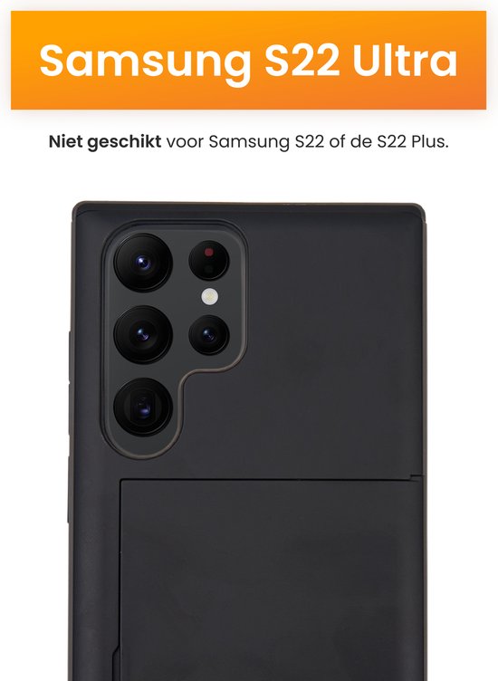 R2B® Hoesje met pasjeshouder geschikt voor Samsung Galaxy S22 Ultra ...