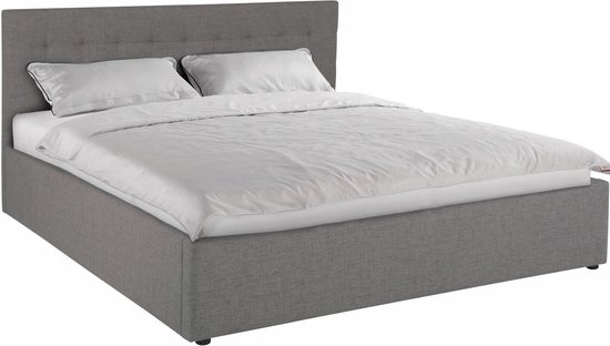 Hamar|Bed 180x200 cm in Grey Fabric | bol