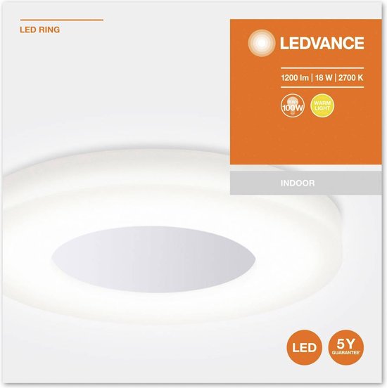 Ledvance LED Paneel Slim Rond Design Ring 18W 1400lm - 827 Zeer Warm ...