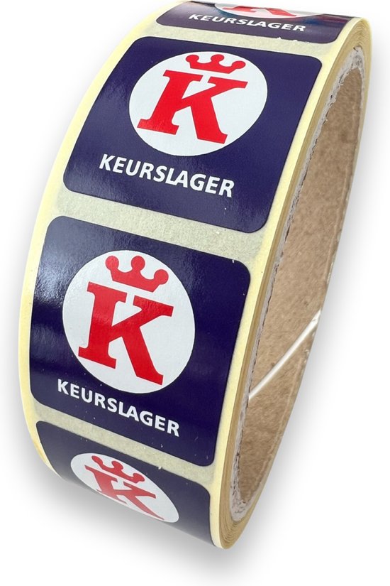 Keurslager sticker - 250 Stuks - vierkant 25mm - rood - wit - food ...