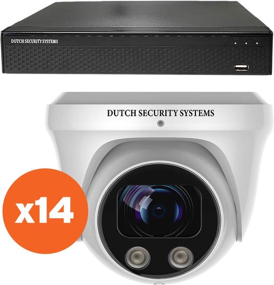 Beveiligingscamera Set - 14x PRO Dome Camera - UltraHD 4K - Sony 8MP ...