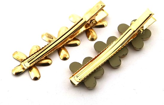 Haarspelden Bloemen - Haarclips - Setje 2 Stuks - 6 cm - Zwart | bol
