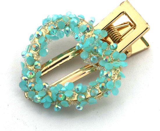 Haarspeld Hartje Glitter - Haarclip - 4 cm - Blauw | bol