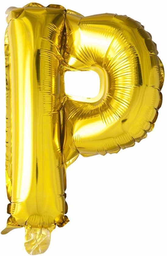 Folie Ballon Letter P Goud 41cm met Rietje | bol
