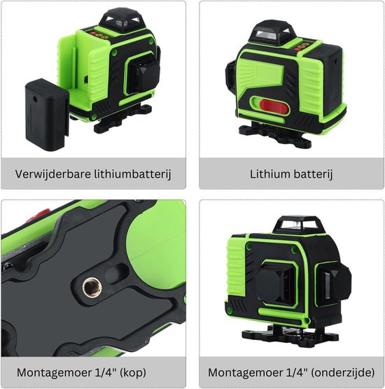 Laser Waterpas - Kruislijnlaser Met Statief 11 In 1 – Bouwlaser ...