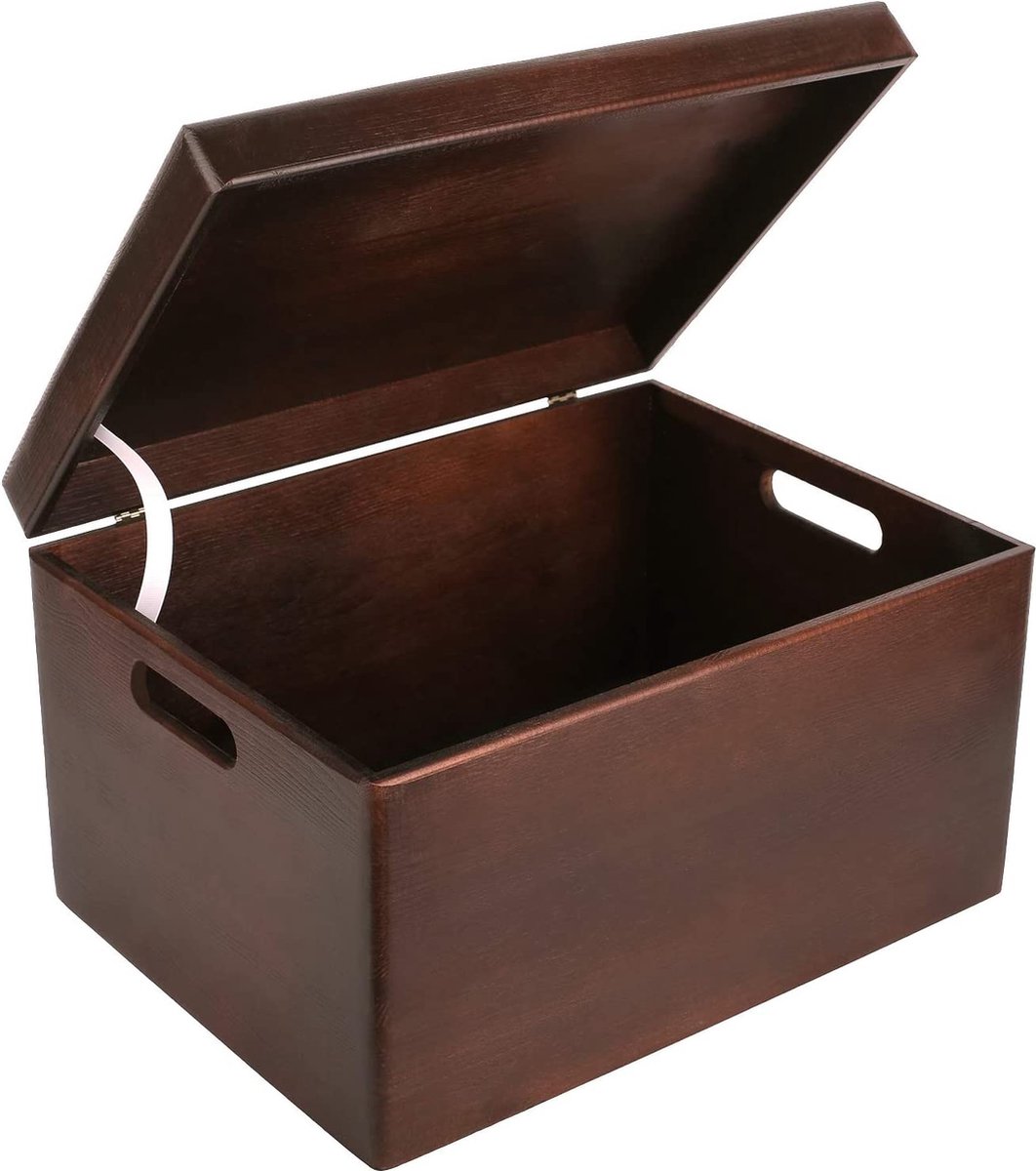Creative Deco XXL Grote Houten Doos Opbergdoos Bruin | 40 x 30 x 24 cm ...