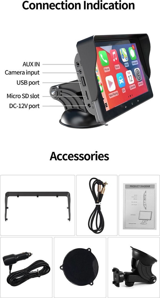 Dynavin portable smart navigatiesysteem 7 inch - Apple Carplay (draadloos) - Android... | bol.com