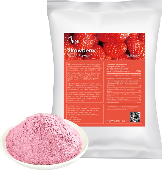 Bubble Tea Powder | Milk Shake Powder | JENI Strawberry Flavor Powder ...