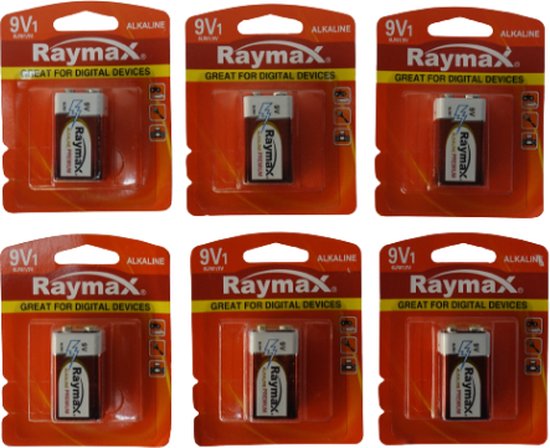 Set batterijen 9V - 6LR61 - Alkaline premium - set van 6 stuks | bol.com