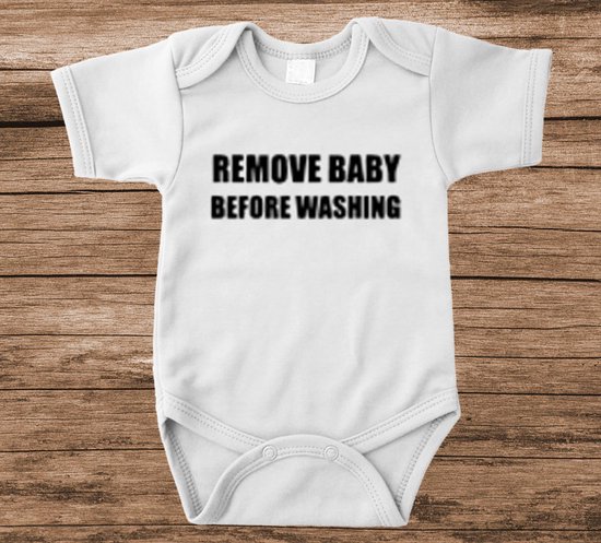 Soft Touch Rompertje met tekst - remove baby before washing | Baby ...