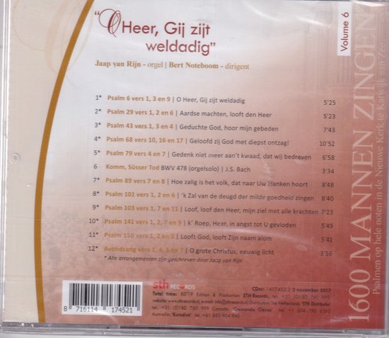Heer, Gij zijt weldadig, 1600 mannen 6 - 1600 mannen zingen Psalmen op ...