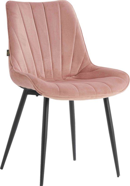 Colenis Lesedi eetkamerstoelen - Set van 4 - Roze velvet stoel | bol