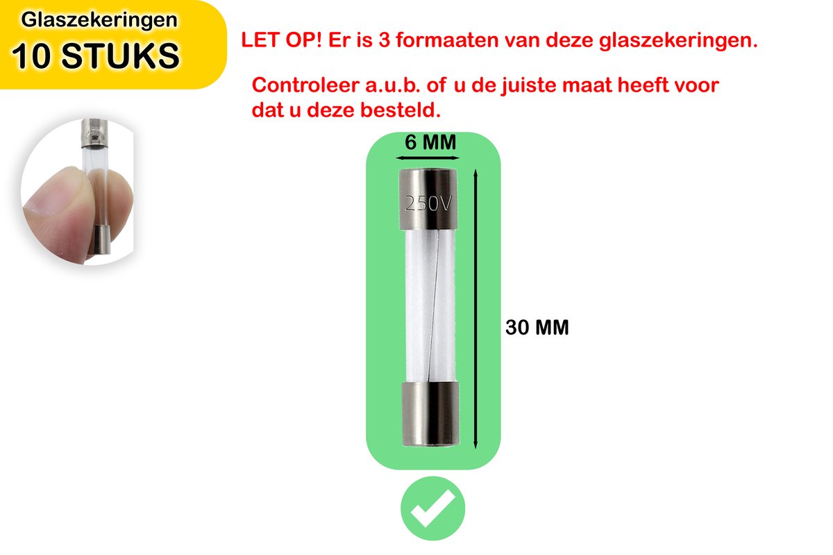 Glaszekeringen 10 stuks F15AL Fast-Blow Fuse 2A tot 30 A - 15A 250V ...