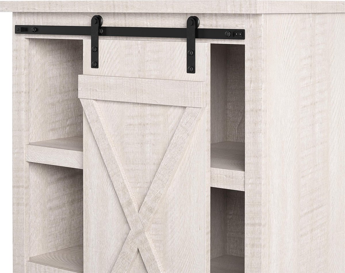 Barkast met schuifdeur in MDF wit | bol.com