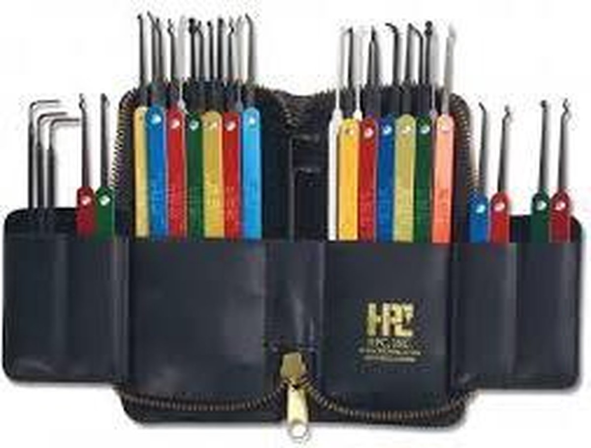 HPC Lockpick Set Color Coded, 35-delig, met leren tas | bol