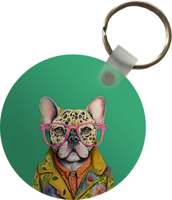 Sleutelhanger - Bulldog - Bril - Design - Hond - Dieren - Plastic ...