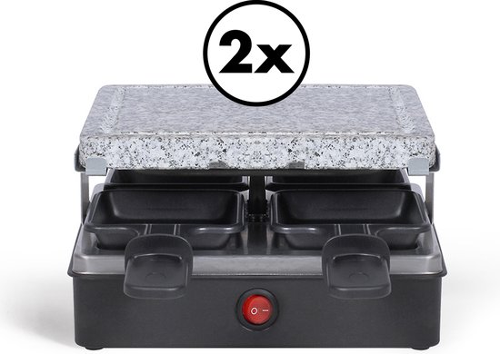 Steengrill Set voor 4 Personen met 4 Pannetjes – 2 Pack – Zwart ...