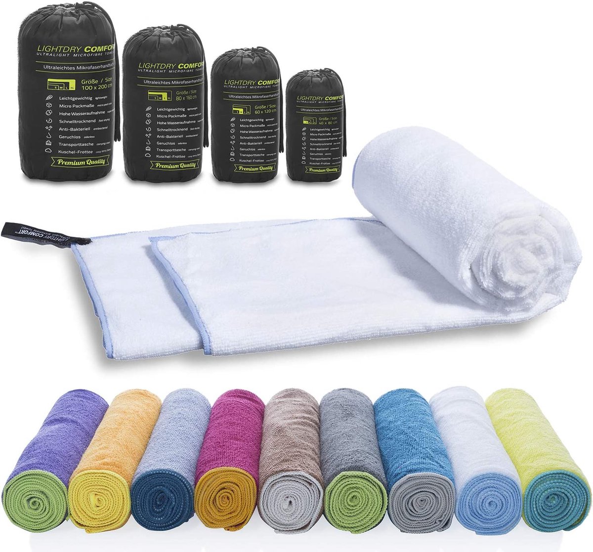 Microvezel handdoek, reishanddoek voor sport en trekking, extra ...