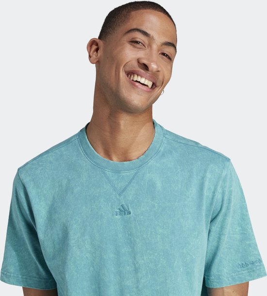 adidas Sportswear ALL SZN Garment-Wash T-shirt - Heren - Turquoise- XS ...