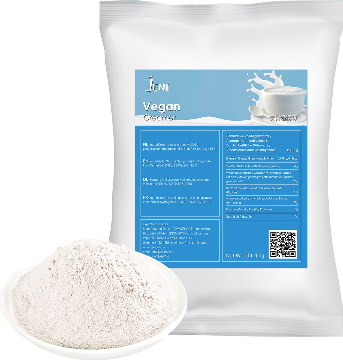 Bubble Tea Powder | Milk Shake Powder | JENI Vegan Creamer - 1 Kg | bol.com