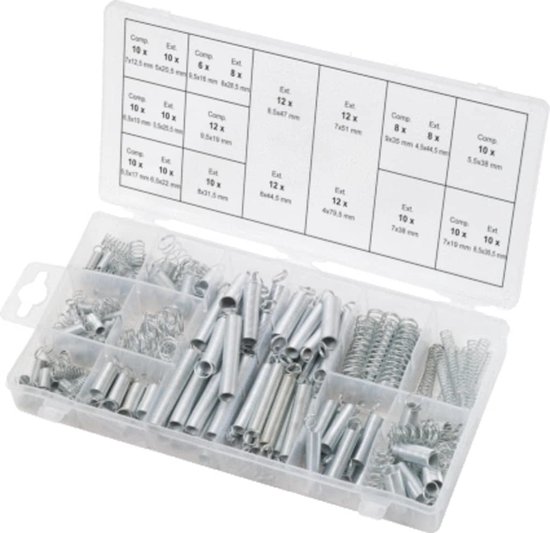KS-Tools Assortiment druk- en trekveren - 200 delig | bol