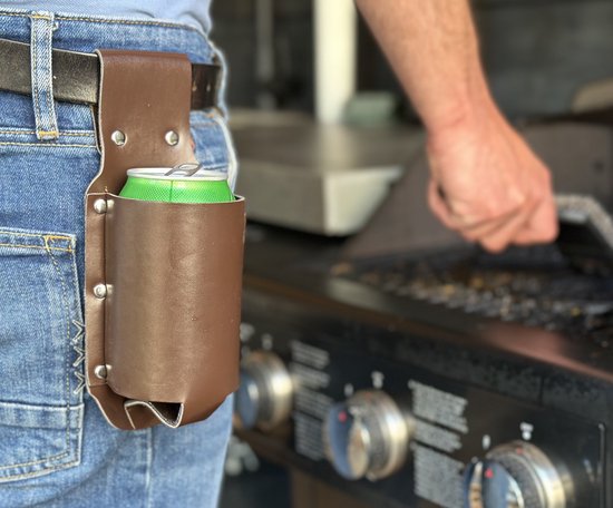 Bier Riem - Bier Holster - PU Leer Bruin - Heup Fles Houder ...