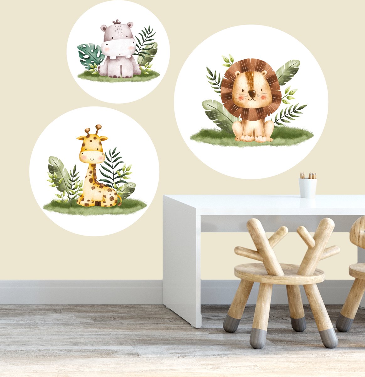 Designed4Kids | Muurcirkel set babykamer jungle safari dieren ...