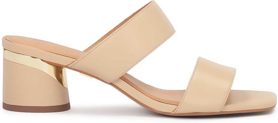 Beige mules with decorated round heel | bol.com
