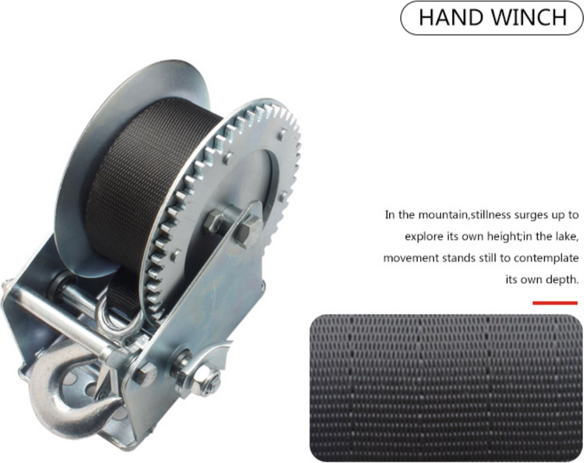 Katrol 1200lbs - 550kg - 8m - Handlier met een positieve rem | bol.com