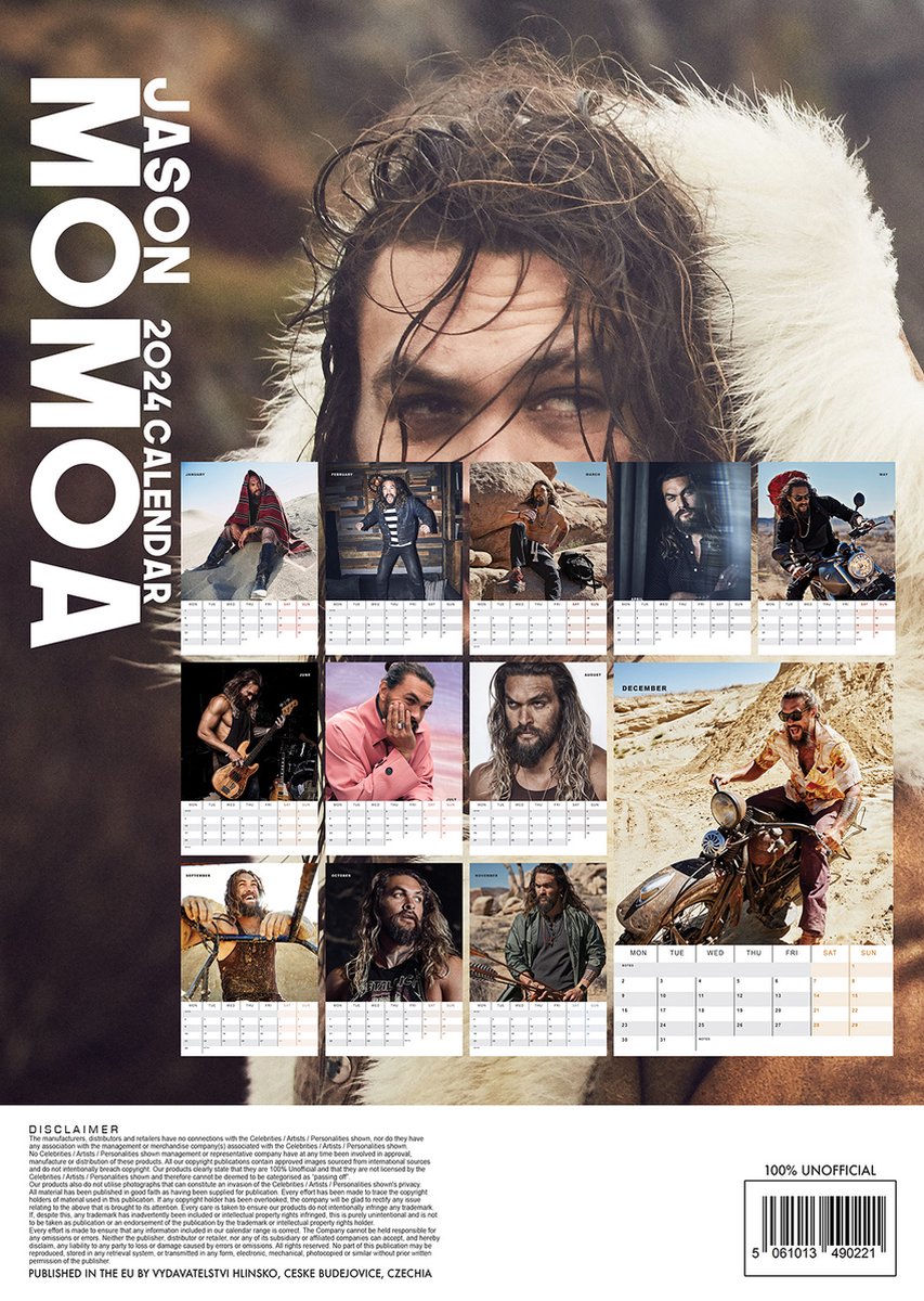 Jason Momoa Kalender 2024 A3 | bol.com