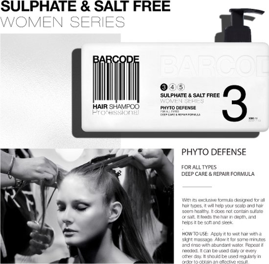 BARCODE - Hair Shampoo - Sulphate & Salt Free - 1000ml | bol