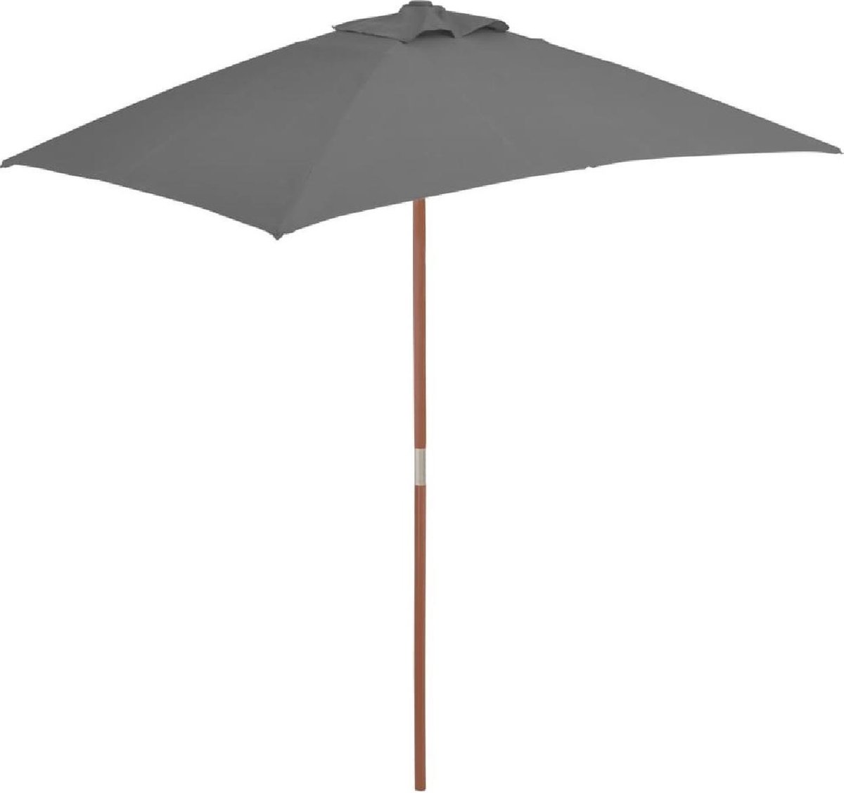 Tuin parasol Antraciet met Houten Paal 150x200CM - Tuinparasol ...