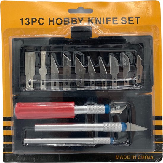 13-delige Hobby Knife Set (3 soorten Hobby Messen + 10 verschillende ...