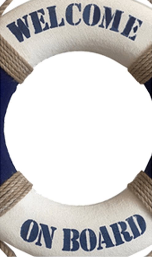 Gerkimex Reddingsboei - Welcome on board - 50 cm - blauw/wit ...