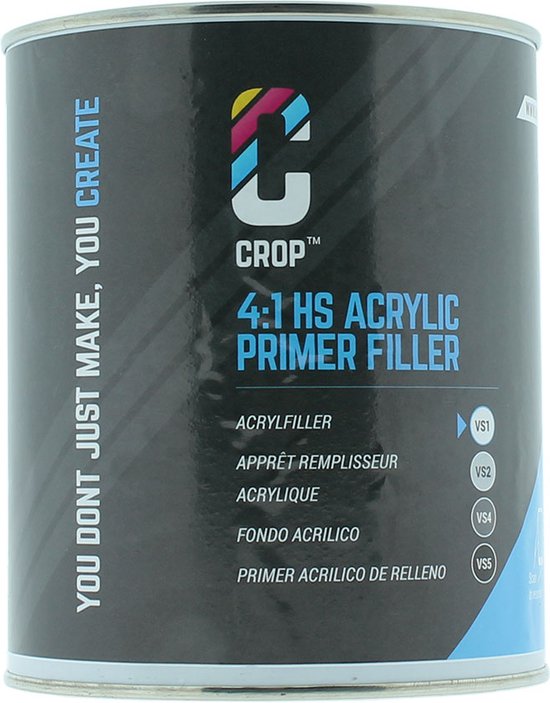 CROP 2K HS Acryl Primer Filler WIT VS1 - Blik 1 liter | bol