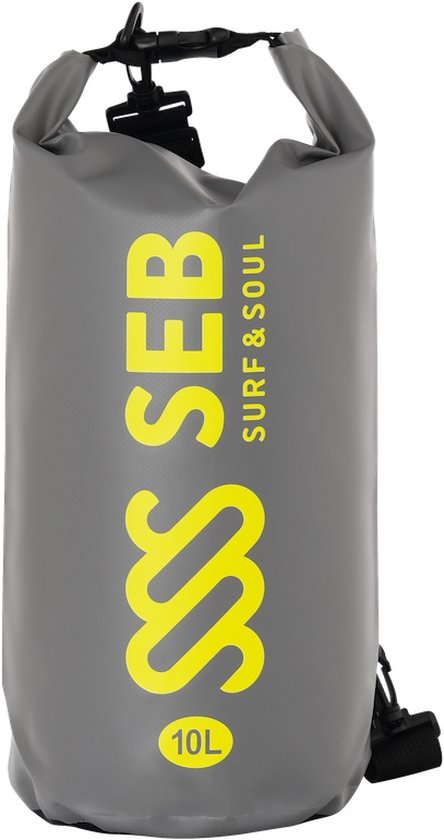 SEB Drybag 10 liters Grey - Neon Yellow - Drybag 10l - Waterdichte tas ...