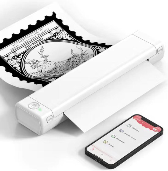 Draagbare Bluetooth Printer Wit - A4 - Thermal printer - All in one ...