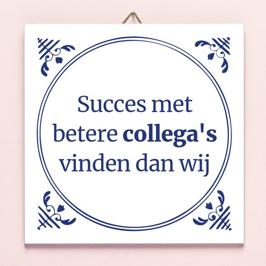 Ditverzinjeniet.nl Tegeltje Succes Met Betere Collega's Vinden Dan Wij ...