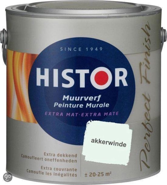 Histor Perfect Finish Muurverf Mat 2,5 liter - Akkerwinde | bol