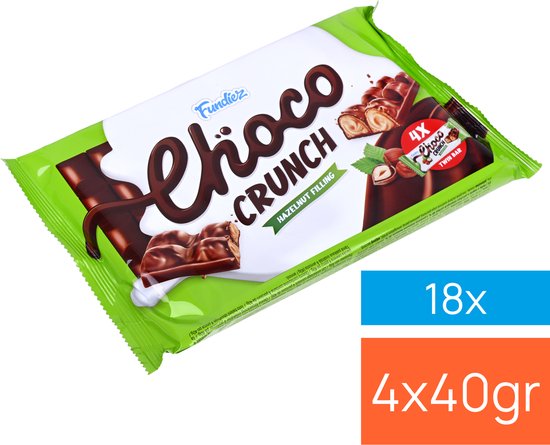 18 zakken Fundiez Choco Crunch Hazelnut 160g | bol.com
