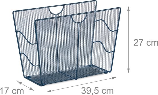 Relaxdays metalen lectuurbak - moderne krantenbak - tijdschriftenhouder ...